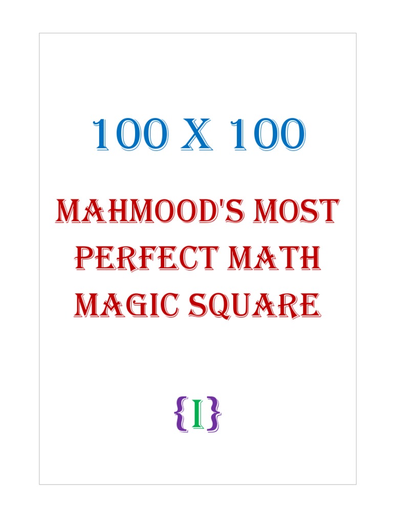 100x100 Mahmood's Most Perfect Math Magic | PDF | Esotericism ...