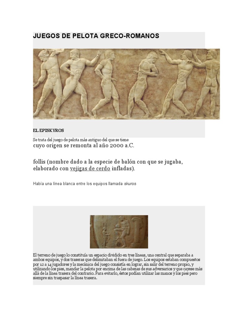 El episkyros y el harpaston: dos juegos de pelota greco-romanos que ...