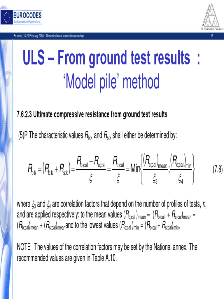 ULS - From Ground Test Results:: Model Pile' Method | PDF | Teaching ...