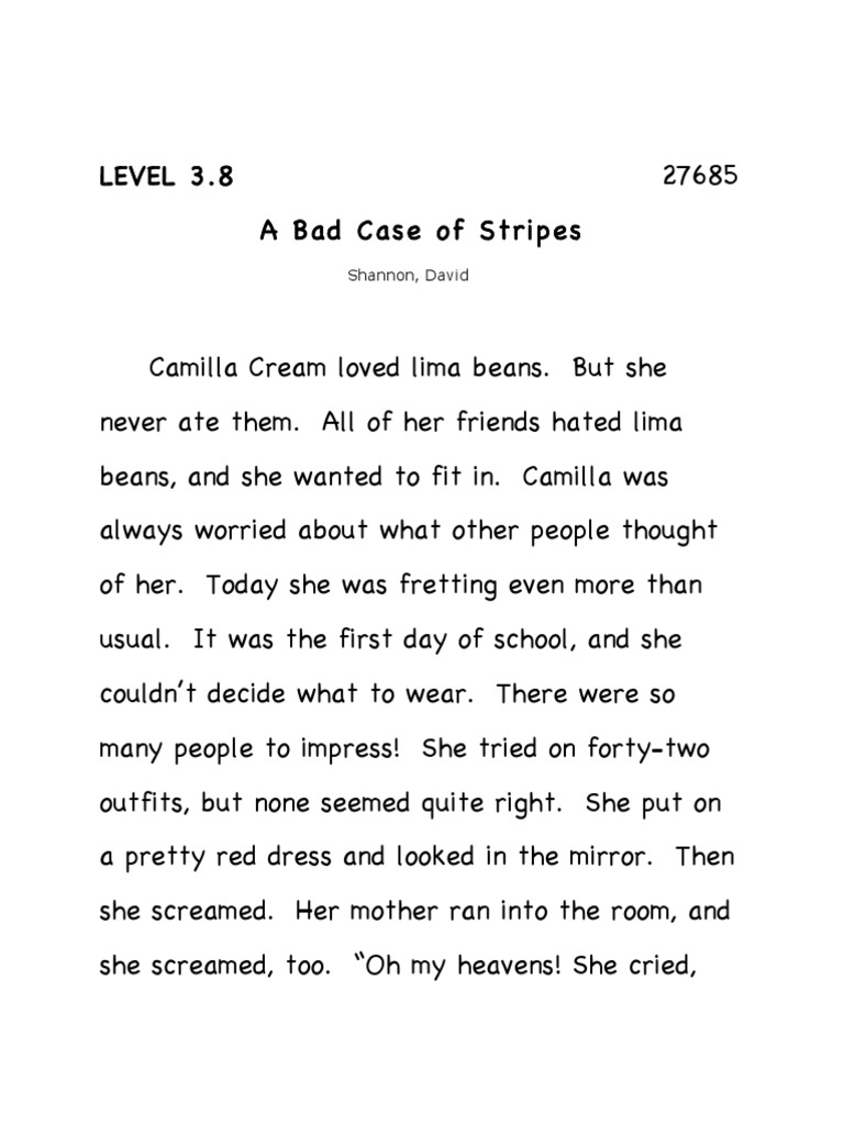 A Bad Case of Stripes | PDF