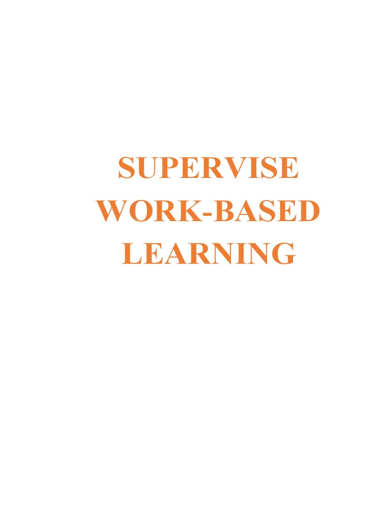 Supervise Work-Based Learning | PDF | Computer Network | Occupational Safety And Health