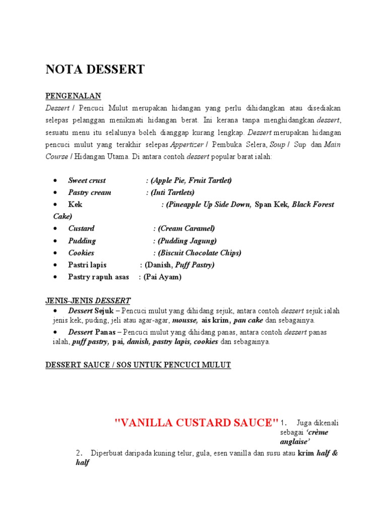 Nota Dessert | PDF