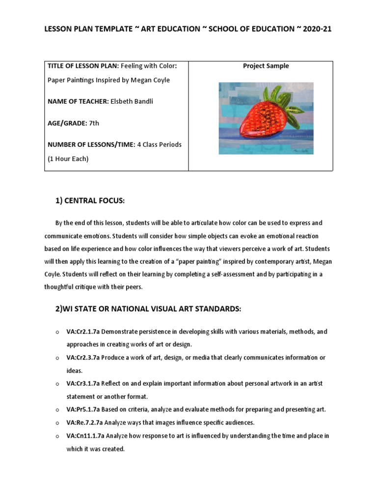 Middle School Self Awareness Lesson Plan | PDF | Lesson Plan | Self ...