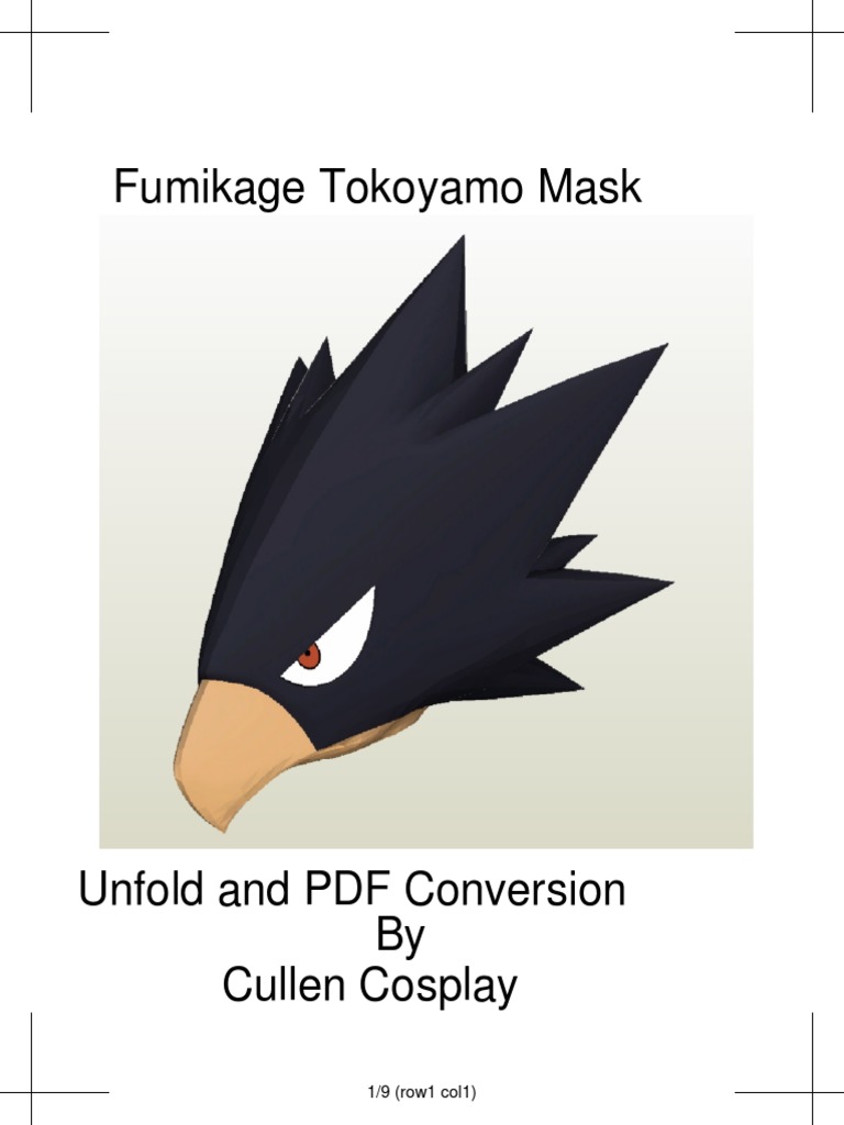 Fumikage Tokoyamo Mask: 1/9 (Row1 Col1) | PDF