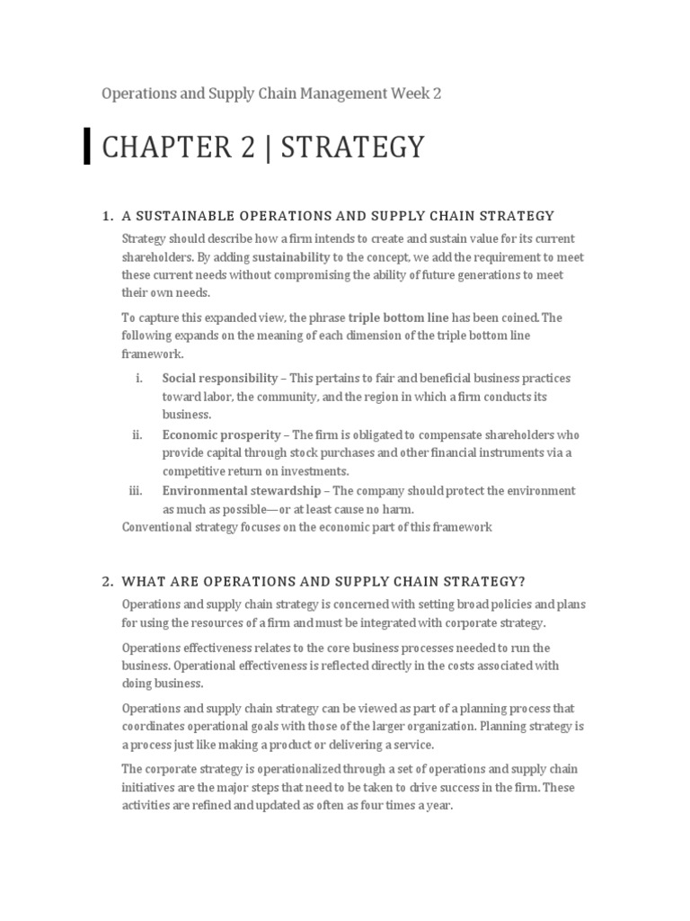 Operations and Supply Chain Management Week 2 | PDF | Risk | Supply Chain