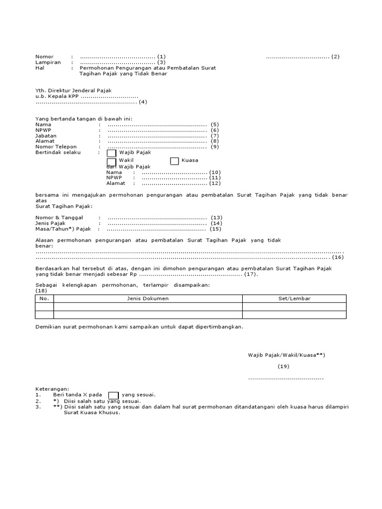 Permohonan Pengurangan Atau Pembatalan STP | PDF