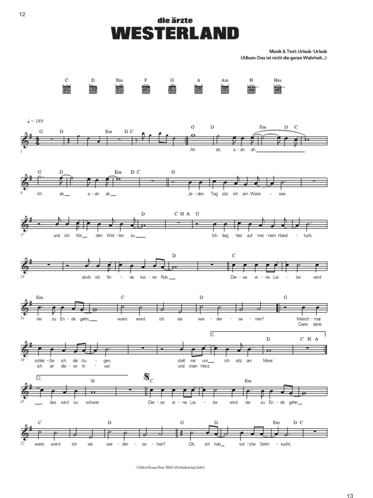 Die Ärzte - Westerland | PDF