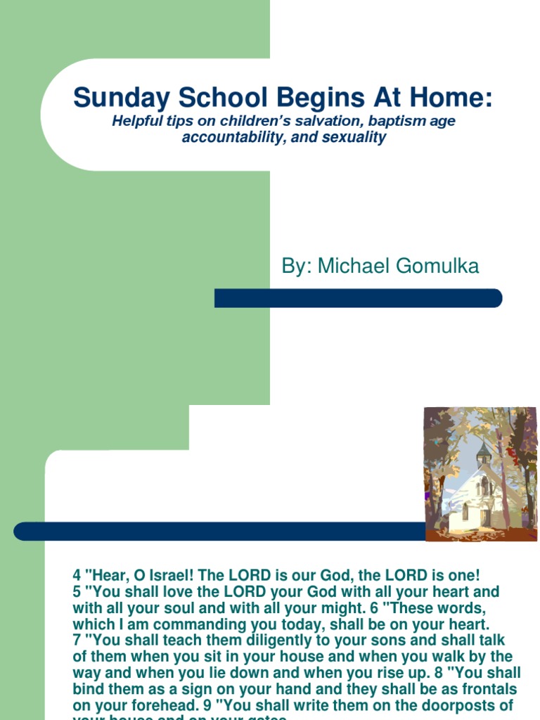 Sunday School Begins at Home, For Parents | PDF | Baptism | Salvation