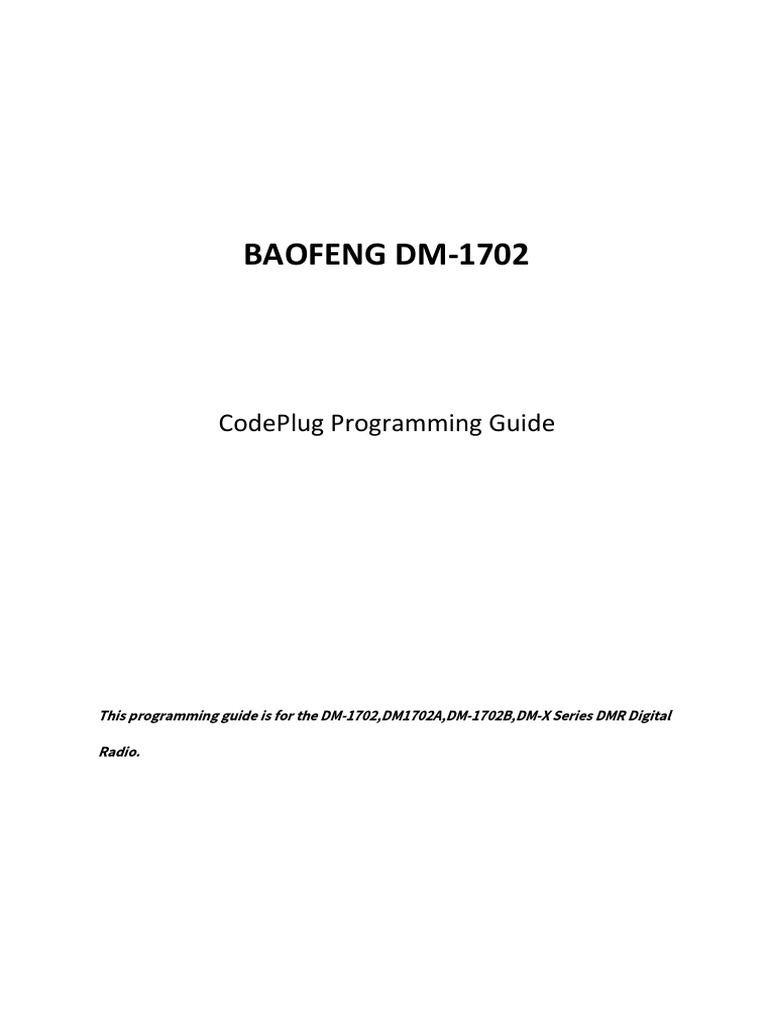 DM-X Programming Guide PDF | PDF | Radio | Information And ...
