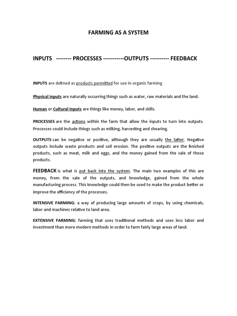 Understanding Farming Systems: Inputs to Outputs | PDF