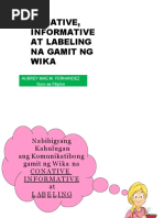 Grade 11 - Conative, Informative at Labeling Na Gamit NG Wika | PDF