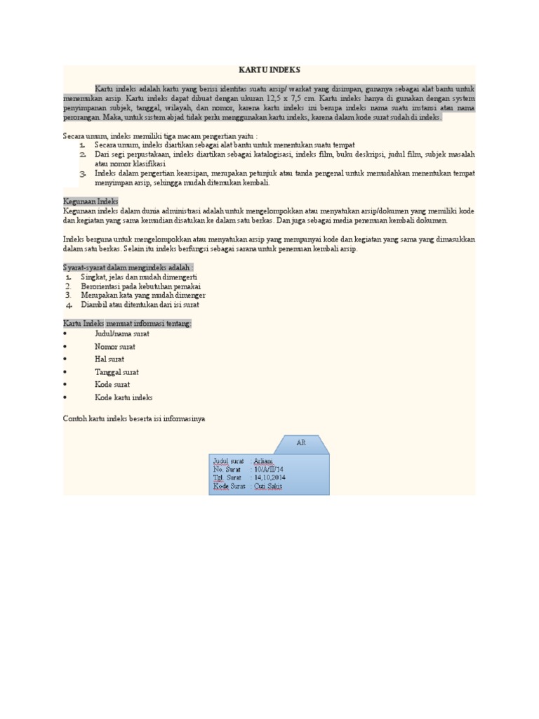 Kartu Indeks | PDF