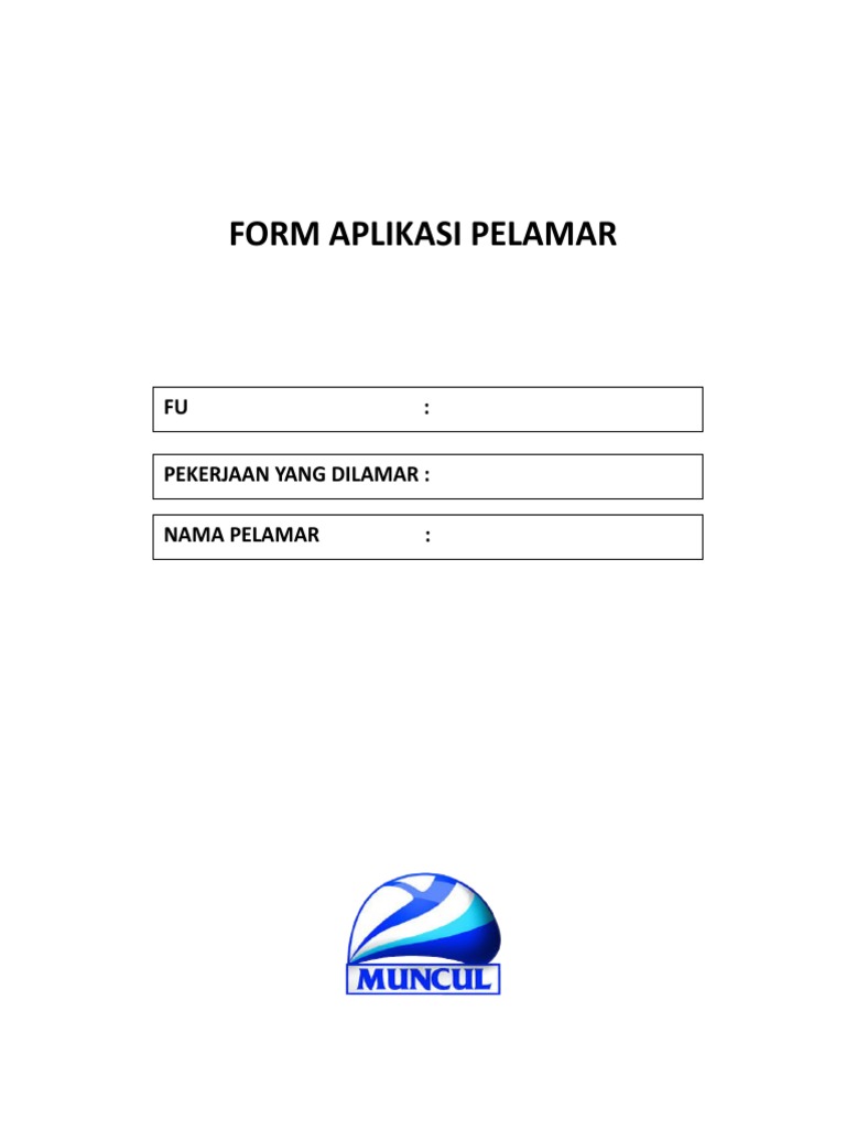 CONTOH - FORM APLIKASI Pelamar | PDF