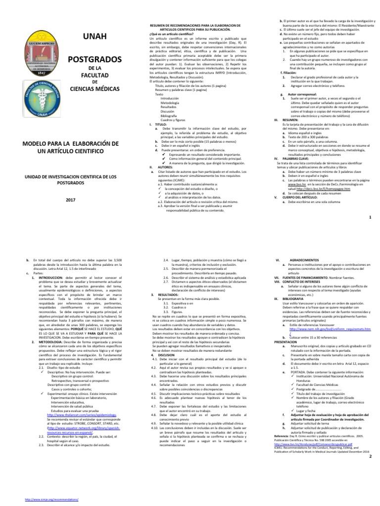 Trifolio Resumen de Redaccion de Articulo | PDF | Investigación | Science