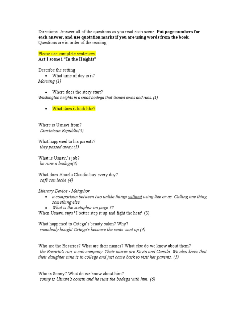Each Answer, and Use Quotation Marks If You Are Using Words From The ...