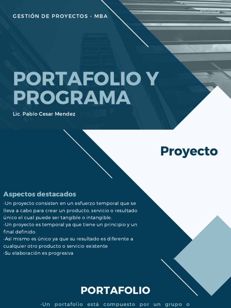Portafolio y Programa | PDF | Gestión de proyectos | Calidad (comercial)