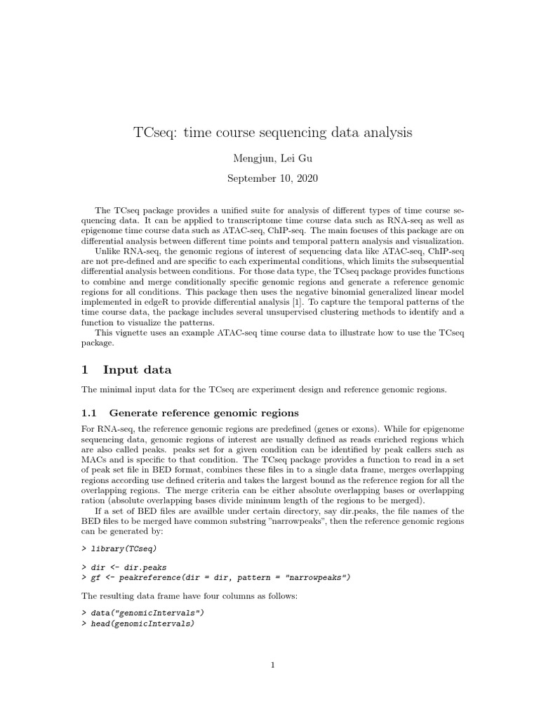 Tcseq: Time Course Sequencing Data Analysis | PDF | Life Sciences | Biotechnology