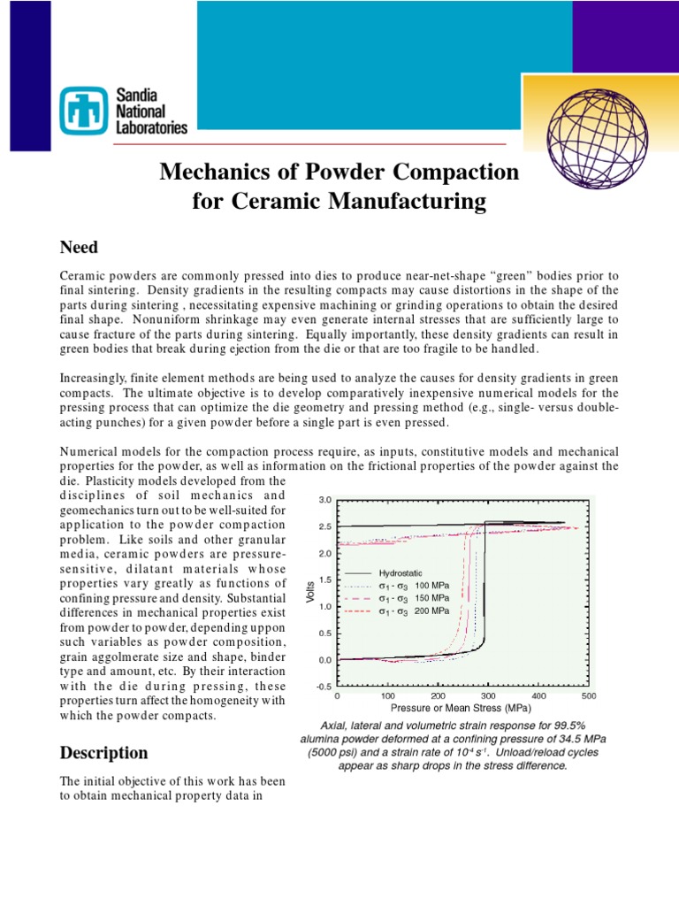 Techniques for Ceramic Powder Compaction | PDF | Stress (Mechanics ...