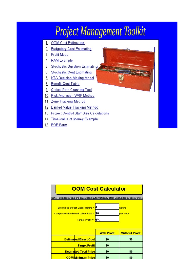 Project Management Toolkit | Download Free PDF | Cost | Cost Of Goods Sold