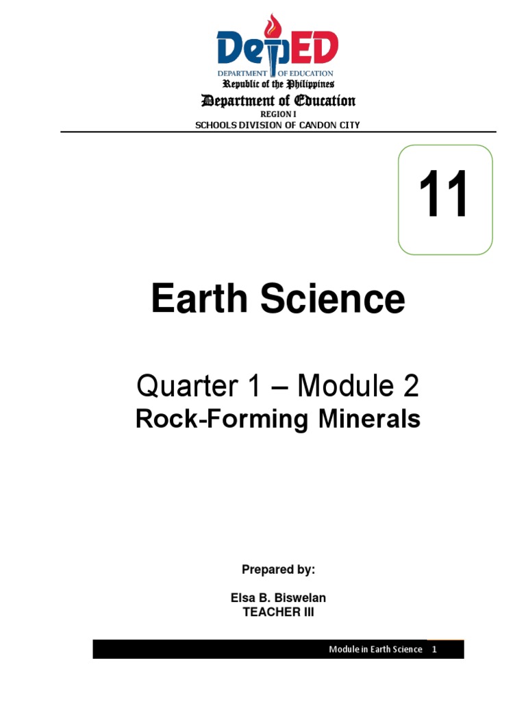 WEEK 2 Earth-Science-Module-2-week-2 PDF | PDF | Minerals | Crystal
