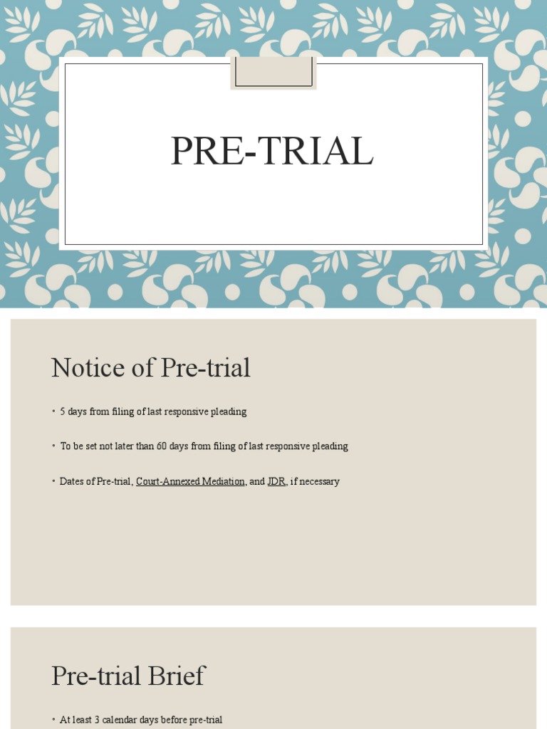 Pre-Trial Procedures Overview | PDF | Politics | Social Science