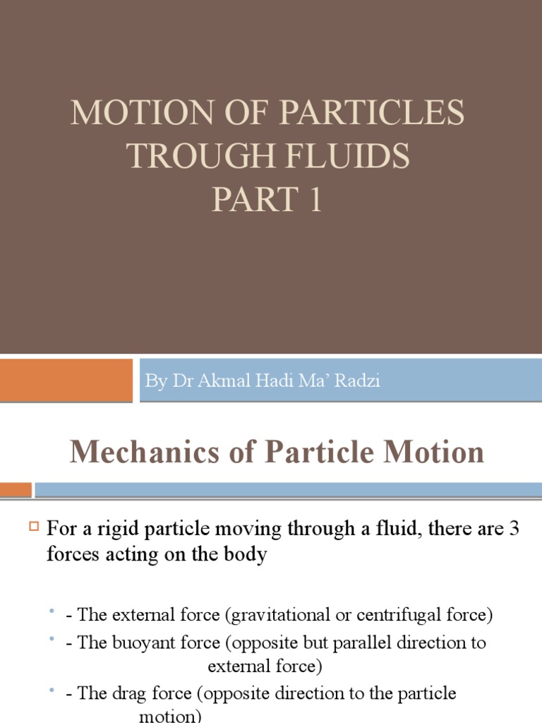 Motion of Particles Through Fluids 221 | PDF | Reynolds Number | Drag ...