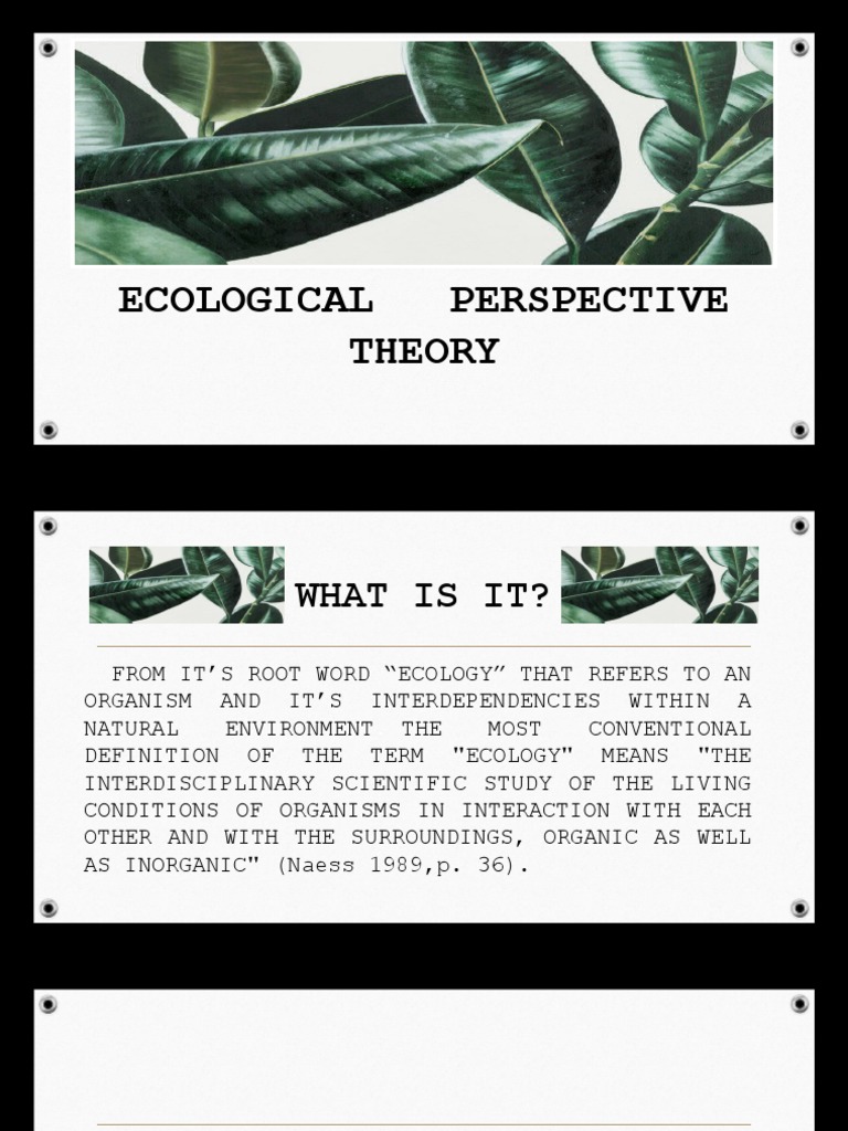 Ecological Perspective | PDF | Science & Mathematics