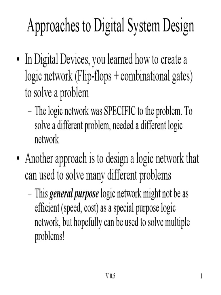 Approaches To Digital System Design | PDF | Central Processing Unit ...