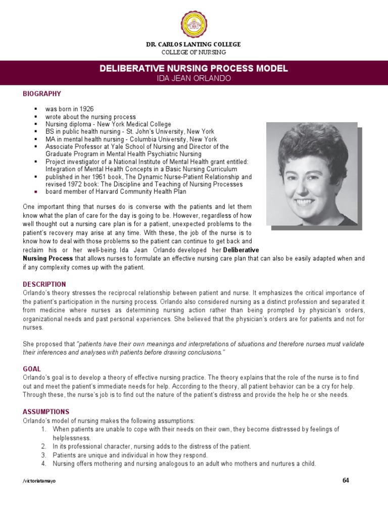 Ida Jean Orlando - Nursing Process Discipline | PDF