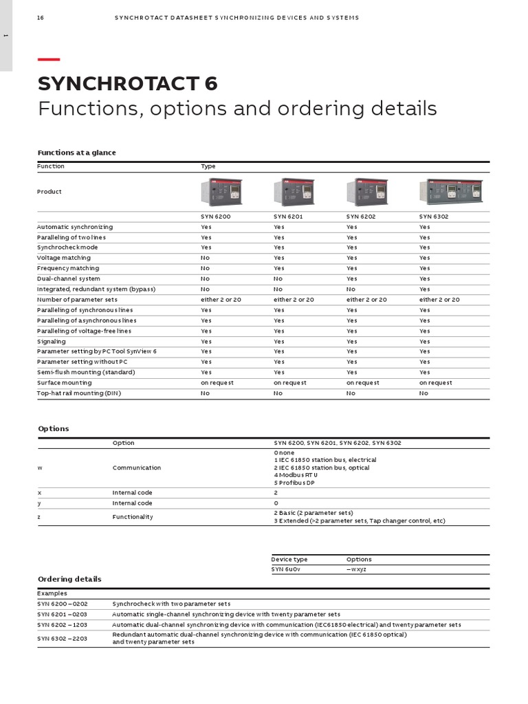 Functions, Options and Ordering Details: Synchrotact 6 | PDF | Computer Engineering ...
