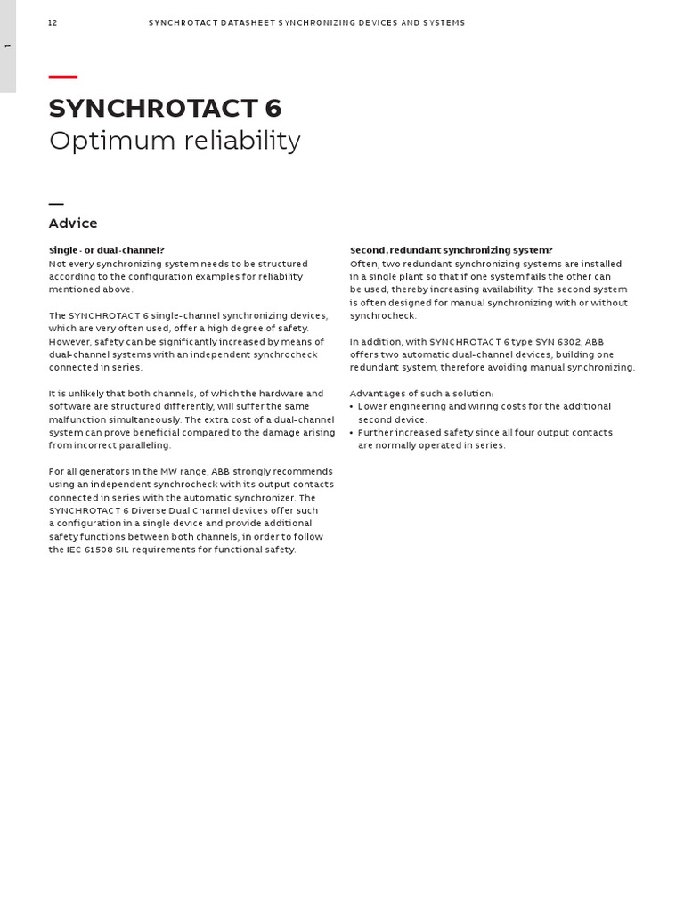 Optimum Reliability: Synchrotact 6 | PDF | Reliability Engineering | Computer Engineering