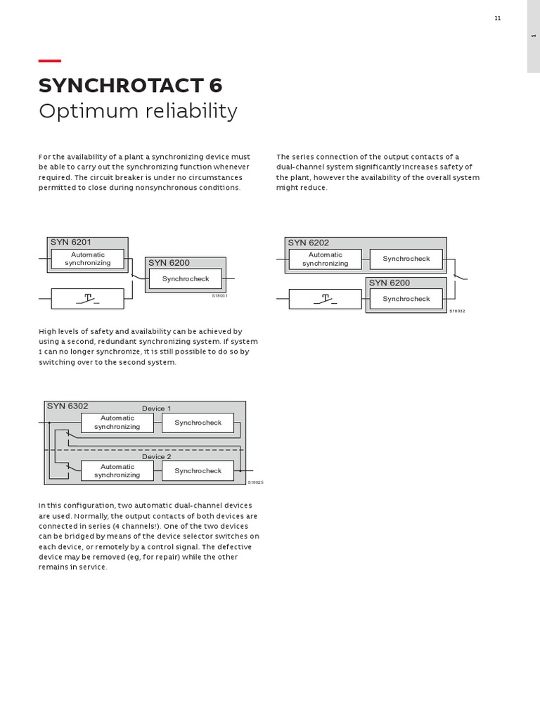 Optimum Reliability: Synchrotact 6 | PDF | Switch | Electromagnetism