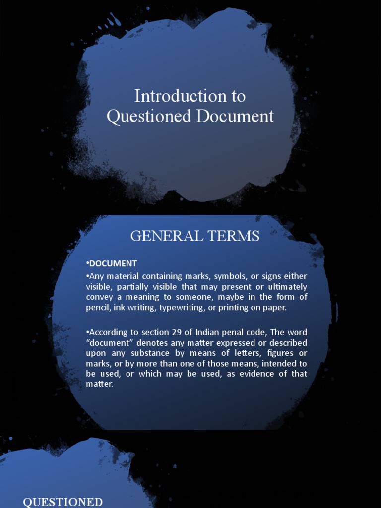 Introduction to Questioned Documents | PDF | Document | Notary Public