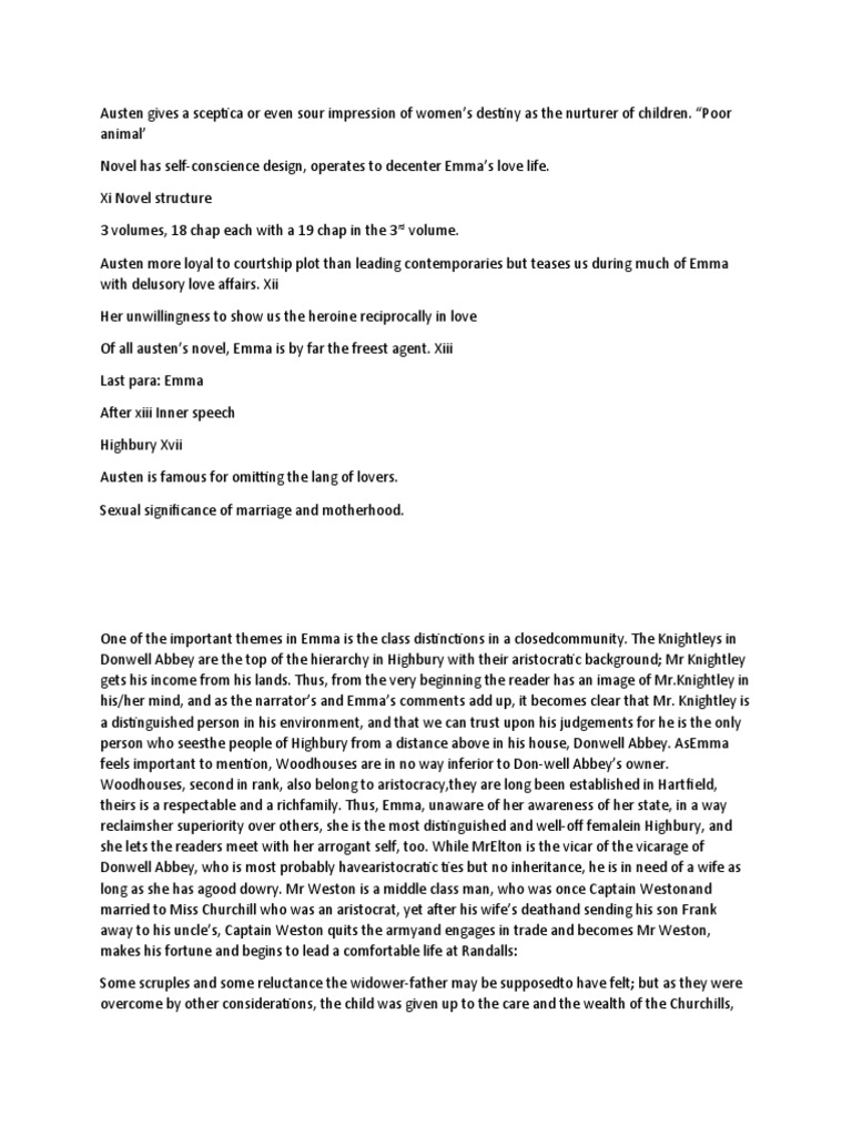 Emma Characters Important Characteristics | PDF | Emma (Novel)