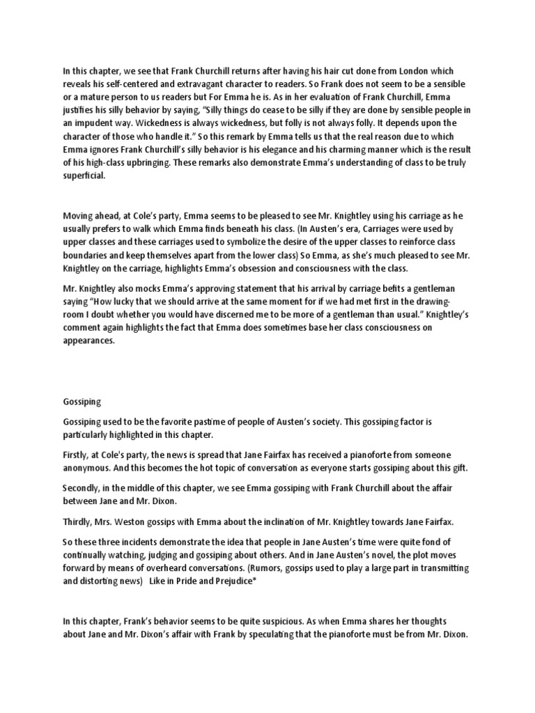 Emma Major Themes Analysis 26 | PDF | Emma (Novel)