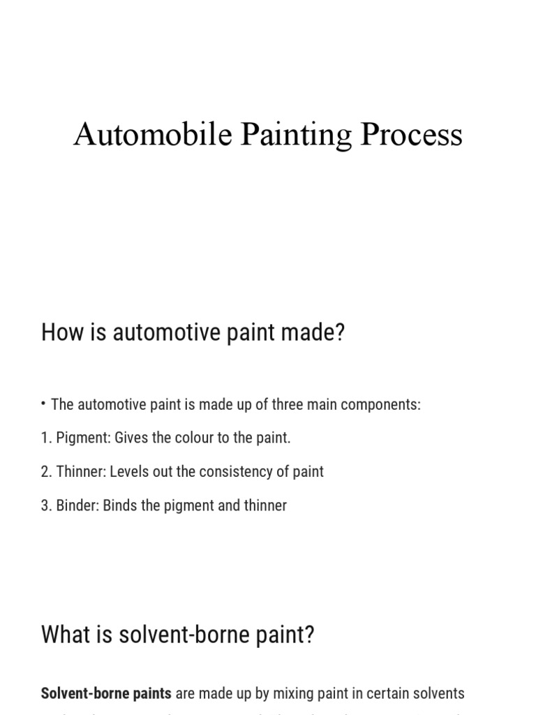 Automotive Painting Process Explained | PDF | Paint | Paintings