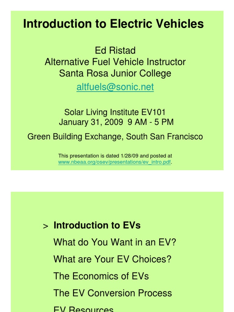 Ev Intro | PDF | Electric Vehicle | Kilowatt Hour