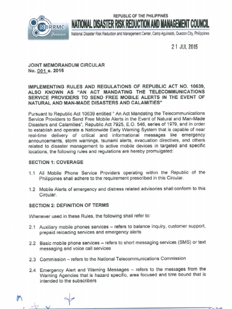 JOINT MEMO CIRCULAR No 001 S 2015-IRR RA 10639 PDF | PDF