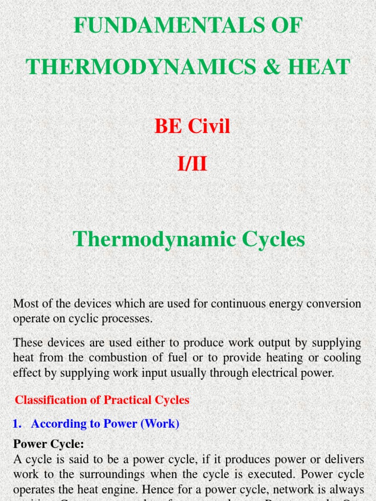 Overview of Thermodynamic Cycles | PDF | Heat | Diesel Engine