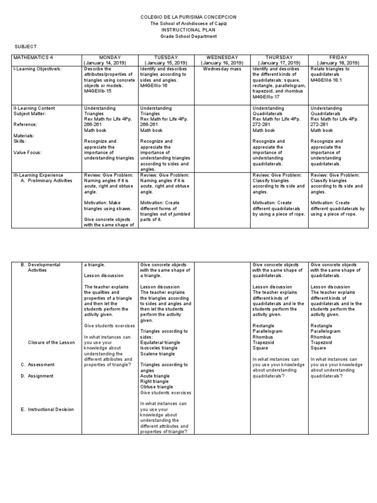 Lesson Plan 25 | PDF | Rectangle | Shape