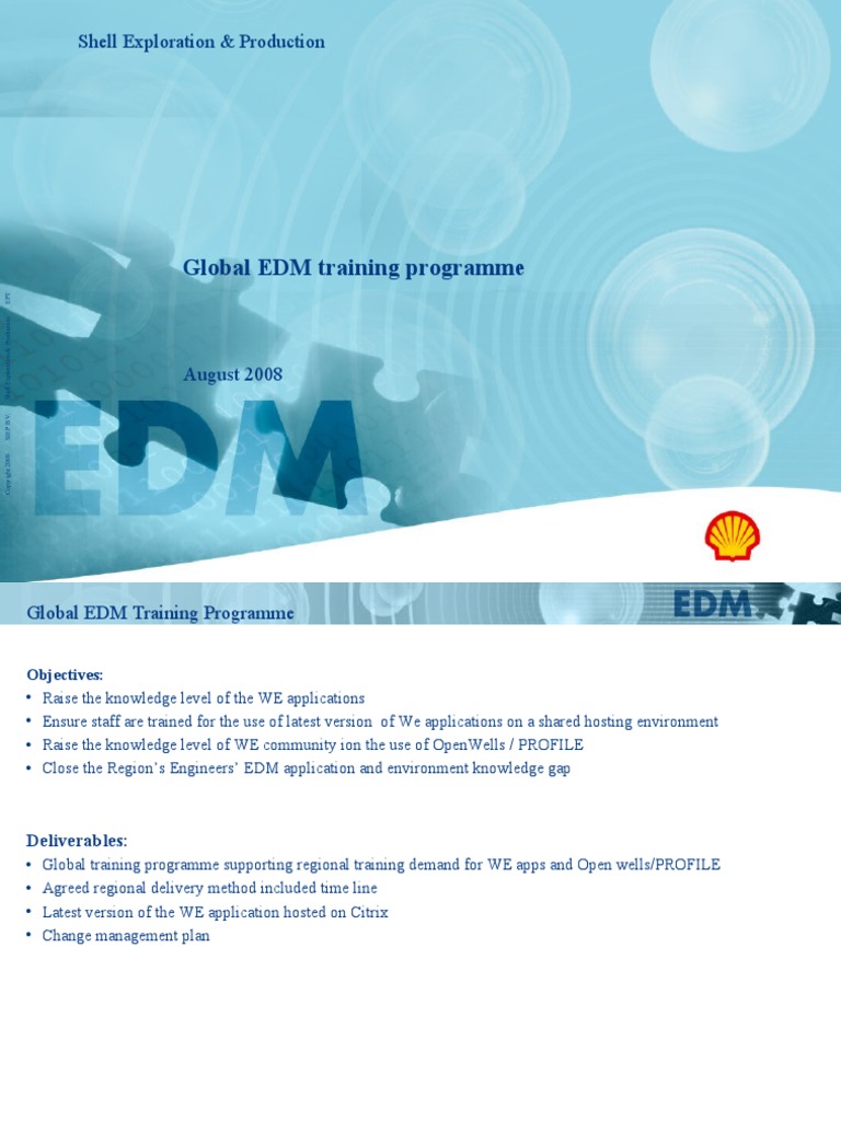 Global EDM Training Programme: Shell Exploration & Production | PDF ...