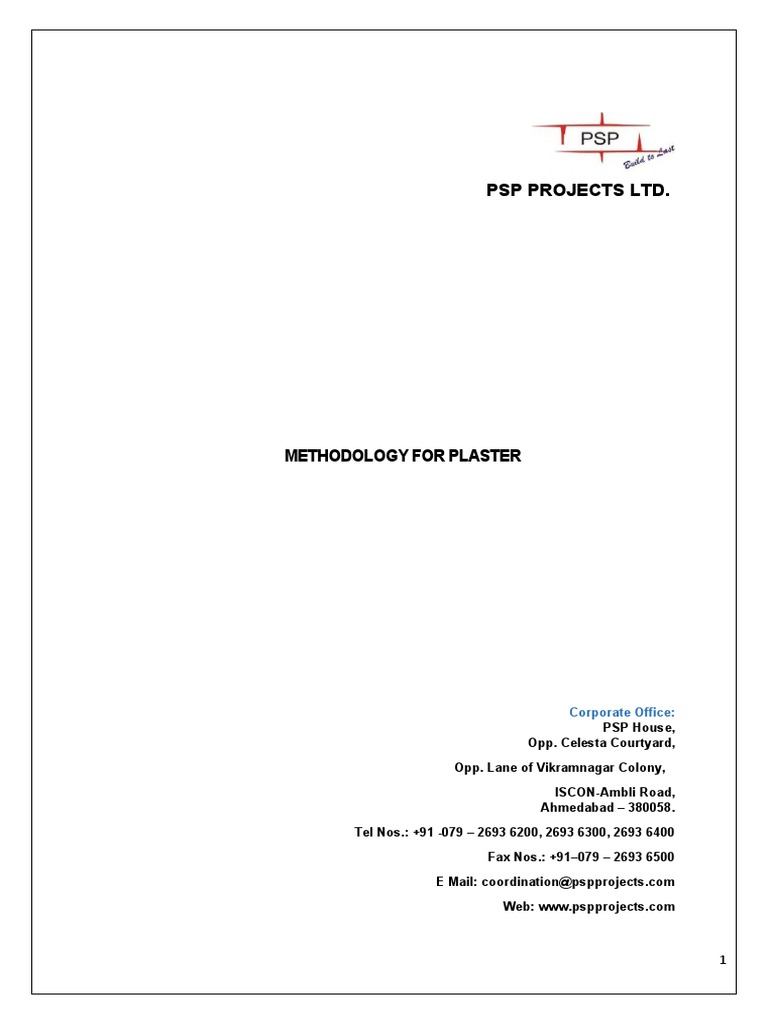 Method Statement For Plaster Work | PDF | Civil Engineering | Building ...