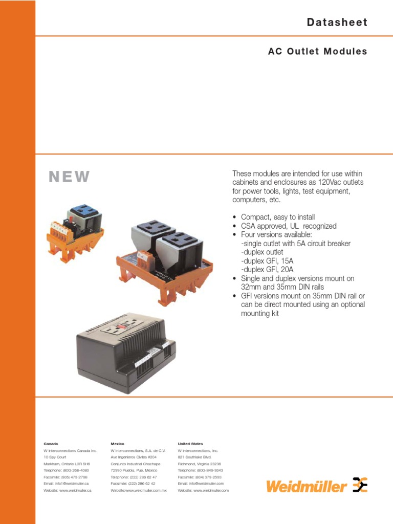 AC Outlet Modules Overview | PDF | Power Engineering | Electrical Equipment