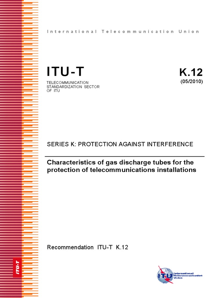 Gas Discharge Tube Standards for Telecom | PDF | Itu T | Vacuum Tube