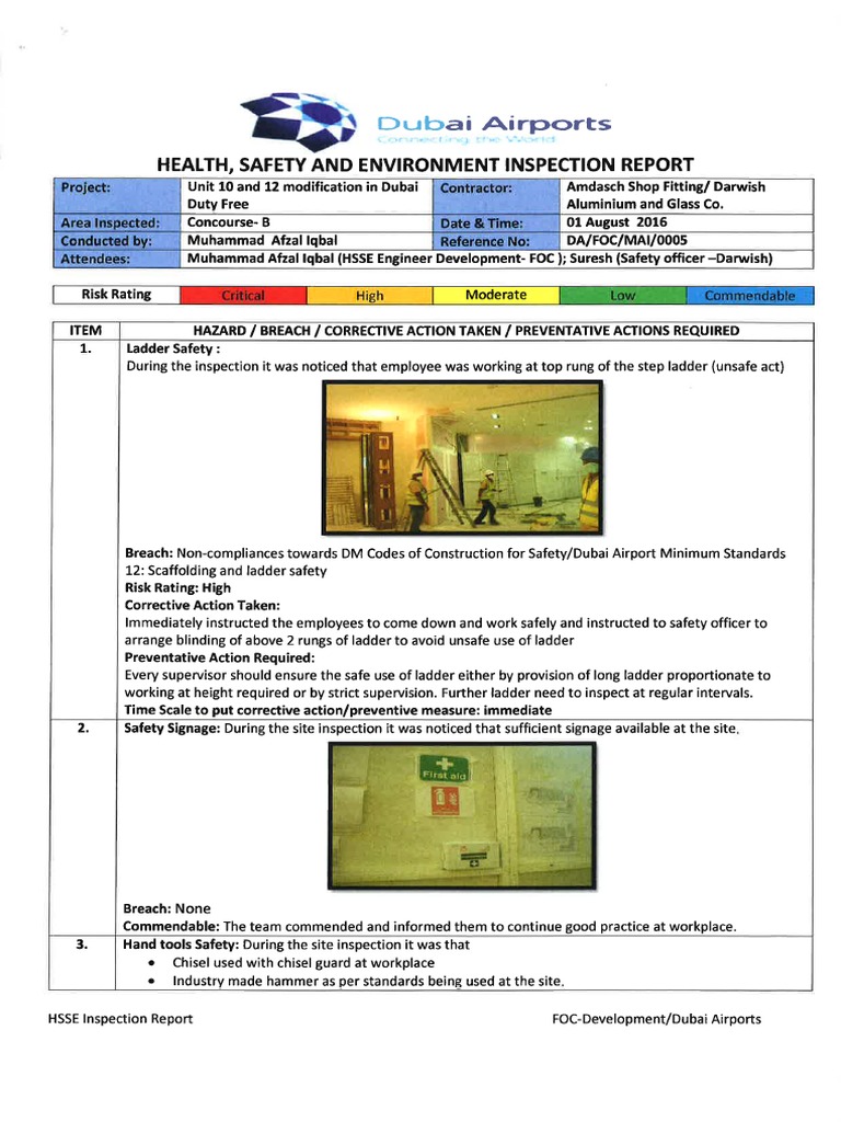 HSE Inspection Report 0005 | PDF