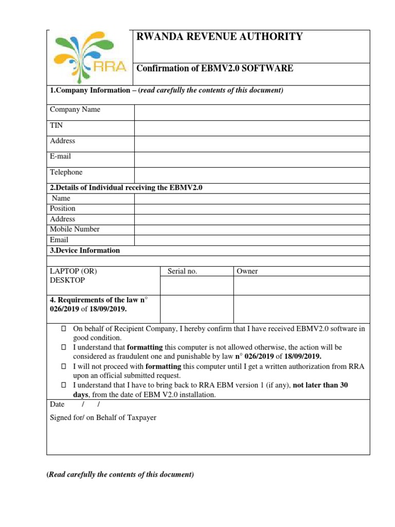 Rwanda Revenue Authority: Confirmation of EBMV2.0 SOFTWARE | Download ...
