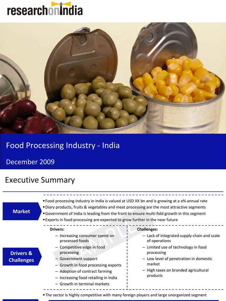 Food Processing Industry - India: December 2009 | PDF | Food Processing ...