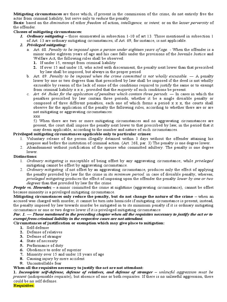 Mitigating Circumstances Are Those Which | PDF | Mitigating Factor | Crime & Violence