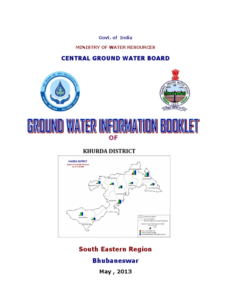 Central Ground Water Board: Khurda District | PDF | Environment | Water And The Environment