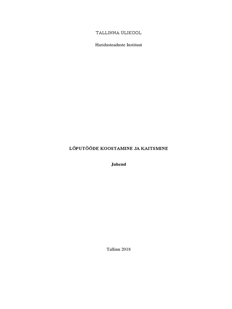 Lõput Koost Ja Kaitsm - 25102018 | PDF